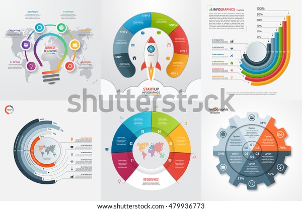 Set Six Infographic 6 Options Steps Stock Vector (Royalty Free) 479936773