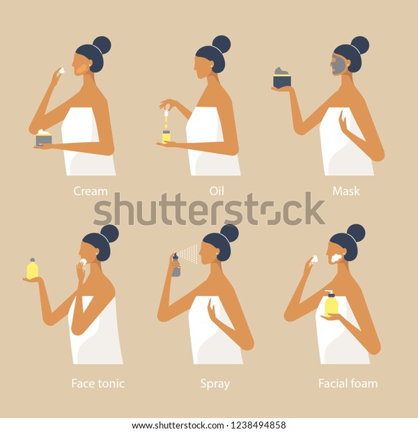 Set Six Women Different Types Natural Stock Vector (Royalty Free ...
