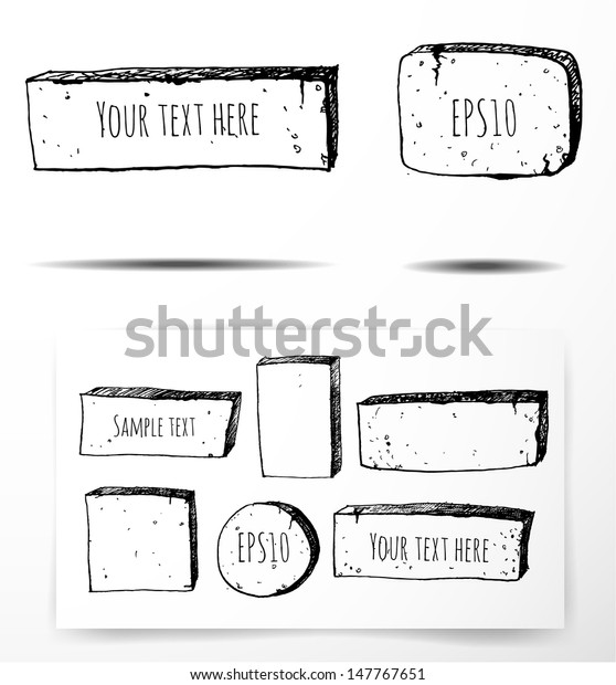 Set Sketch Banners Vector Illustration Stock Vector (Royalty Free ...