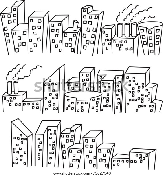 Set Sketchy Building Stock-Vektorgrafik (Lizenzfrei) 71827348