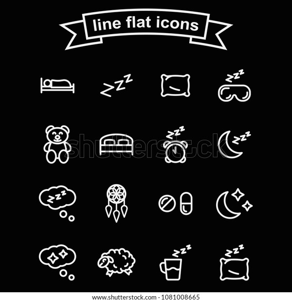 Set Sleep Outline Black White Vector Stock Vector (Royalty Free ...