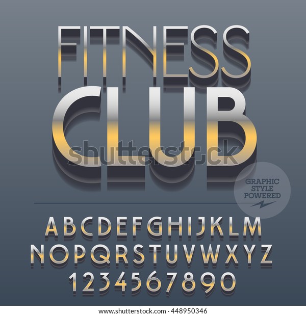 Set Slim Reflective Alphabet Letters Numbers Stock Vector (Royalty Free ...