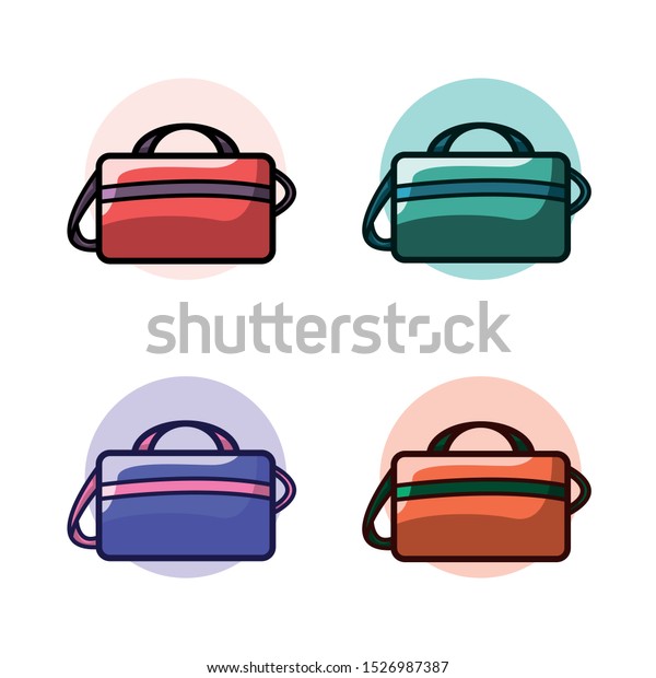 Set Sling Bag Illustration Full Color Stock Vector (Royalty Free ...
