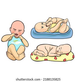Set Small Baby Vector Illustration Stock Vector (Royalty Free ...