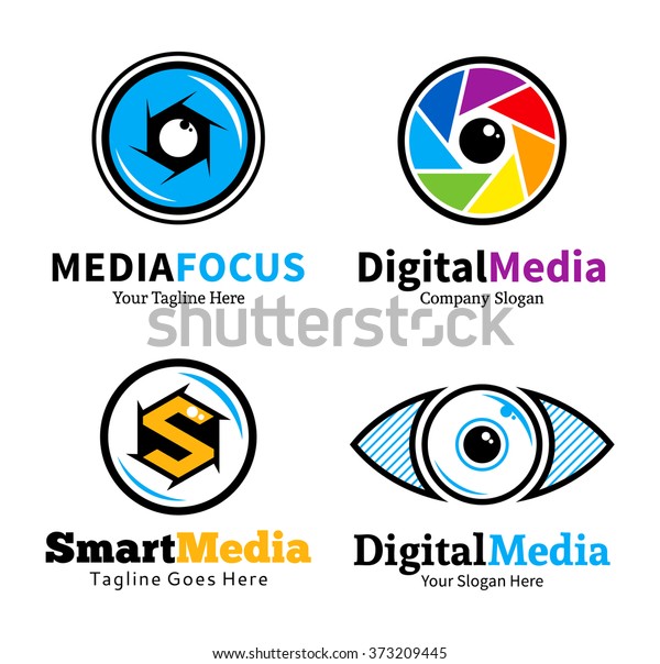 Set Smart Media Logo Stock Vector (Royalty Free) 373209445 | Shutterstock