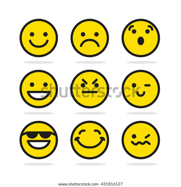 Set Smile Emotion Icons Stock Vector (Royalty Free) 431816527