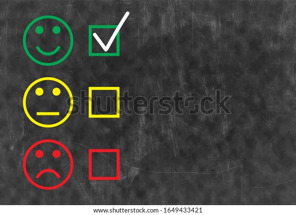 Set Smiley Emoticons Checkboxes On Blackboard Stock Vector (Royalty ...