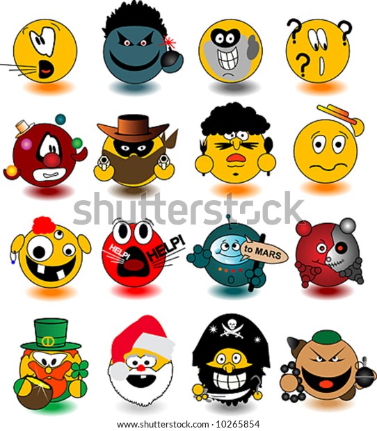 Set Smileys Vector Illustration See Other Stock Vector (Royalty Free ...