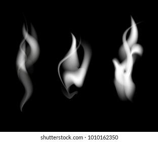 Set Smoke Realistic White Your Design Stock Vector (Royalty Free ...