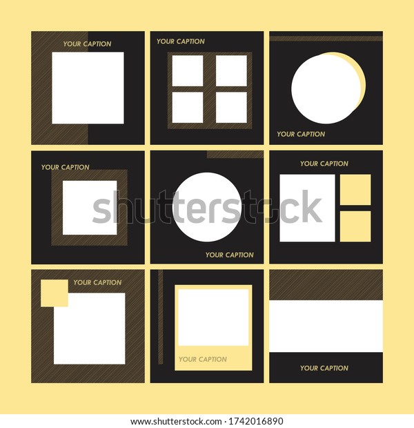 Set Social Media Post Frame Templates Stock Vector (Royalty Free ...