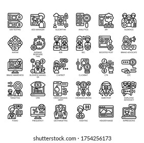 Set Social Media Strategy Thin Line Stock Vector (Royalty Free ...