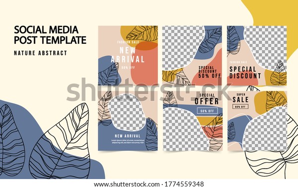 Set Social Media Template Abstract Shape Stock Vector (Royalty Free ...