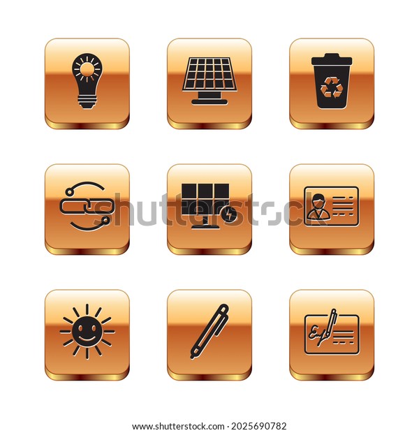 Set Solar Energy Panel Cute Sun Stock Vector (Royalty Free) 2025690782 ...
