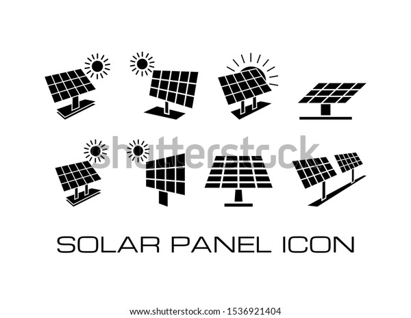 Set Solar Panel Icon Black Style Stock Vector (Royalty Free) 1536921404 ...