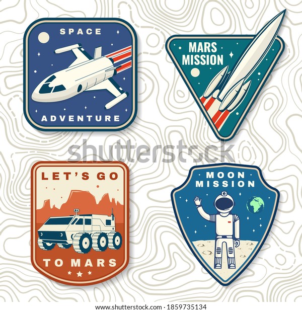 Set Space Mission Logo Badge Patch Stock Vector (Royalty Free ...