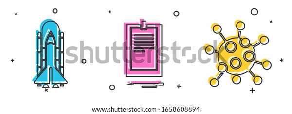 Set Space Shuttle Rockets Clipboard Document Stock Vector (Royalty Free ...