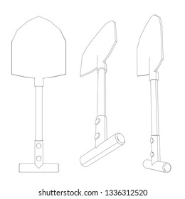 Set Spade Outlines Different Positions Vector Stock Vector (Royalty ...