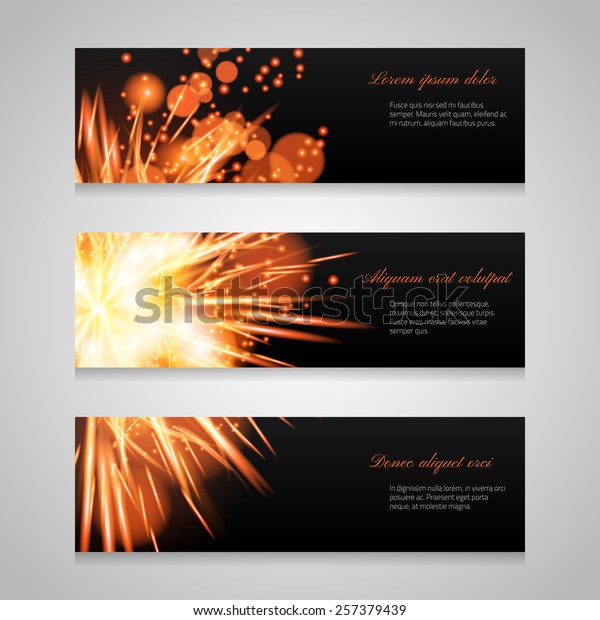 Set Sparkle Banners Vector Illustration Stock Vector (Royalty Free ...