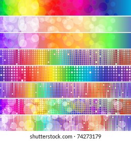 Set Spectrum Banners Blurry Lights Mosaic Stock Vector (Royalty Free ...
