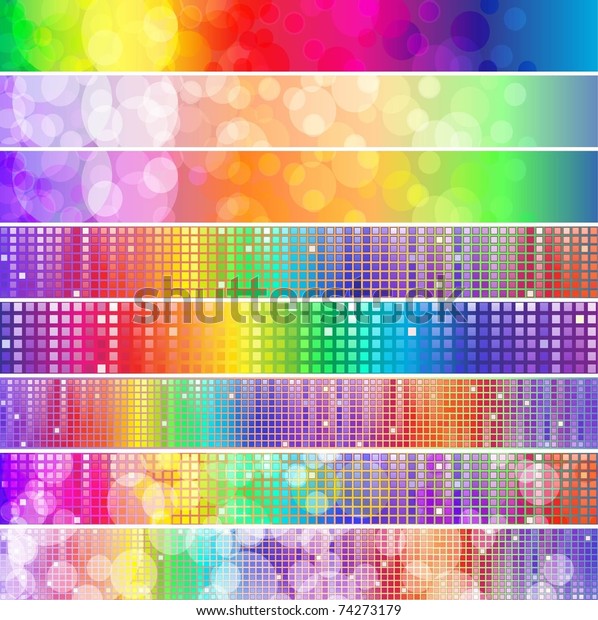 Set Spectrum Banners Blurry Lights Mosaic Stock Vector (Royalty Free ...