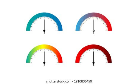 Set Speedometer Icon Color Chart Tachometer Stock Vector (Royalty Free ...