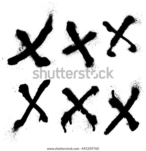 Set Spray Paint Cross Isolated On Stock Vector (Royalty Free) 445209760 ...