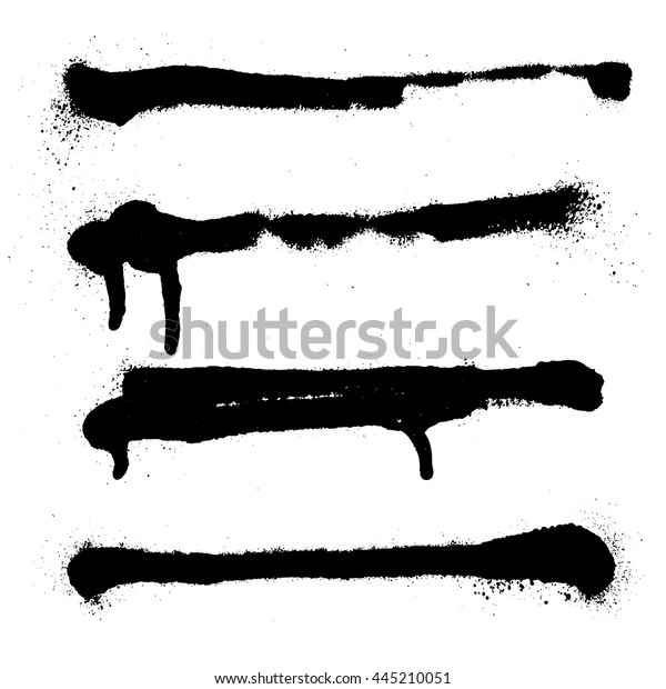 Set Spray Paint Streaks Isolated On Stock Vector (Royalty Free ...