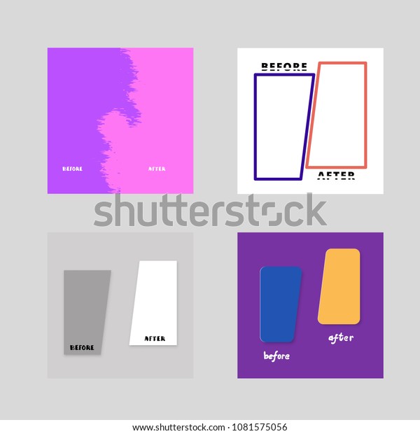 Set Square Before After Templates Comparison Stock Vector (Royalty Free ...
