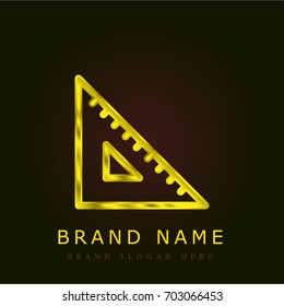 Set Square Golden Metallic Logo Stock Vector (Royalty Free) 703066453 ...
