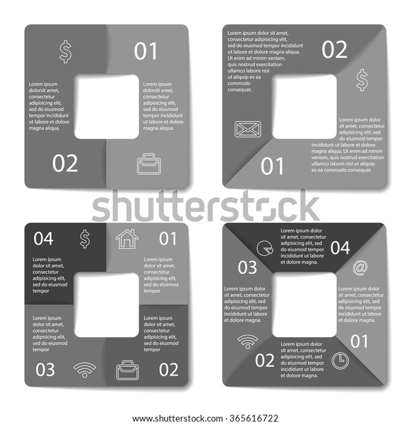 Set Square Infographic Diagram 2 4 Stock Vector (Royalty Free ...