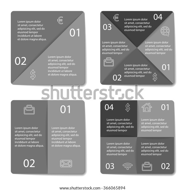 Set Square Infographic Diagram 2 4 Stock Vector (Royalty Free ...