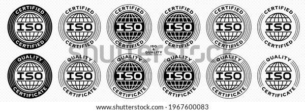 Set Stamps Marking Products Certificate Iso Stock Vector (Royalty Free ...