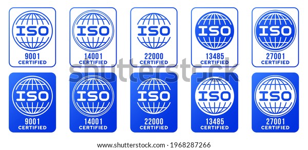Set Stamps Marking Products Certificate Iso Stock Vector (Royalty Free ...