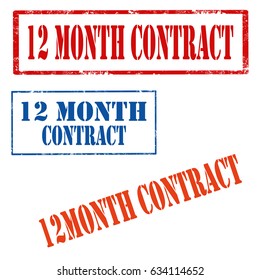 Set Stamps Text 12 Month Contractvector Stock Vector (Royalty Free ...