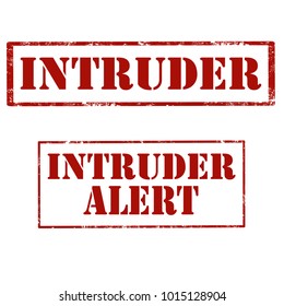 Set Stamps Text Intruder Alert Intrudervector Stock Vector (Royalty ...