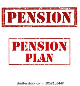 Set Stamps Text Pension Pension Planvector Stock Vector (Royalty Free ...