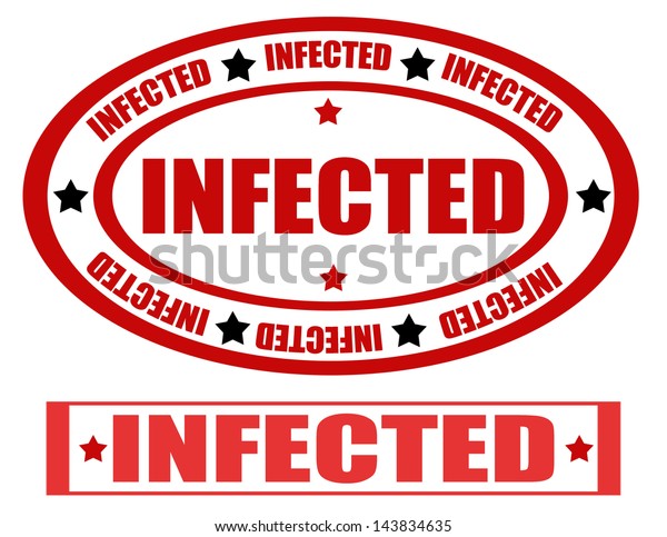 Set Stamps Word Infected Insidevector Illustration Stock Vector ...