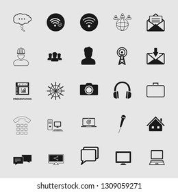 Set Standard Universal Communication Icons Stock Vector (Royalty Free ...
