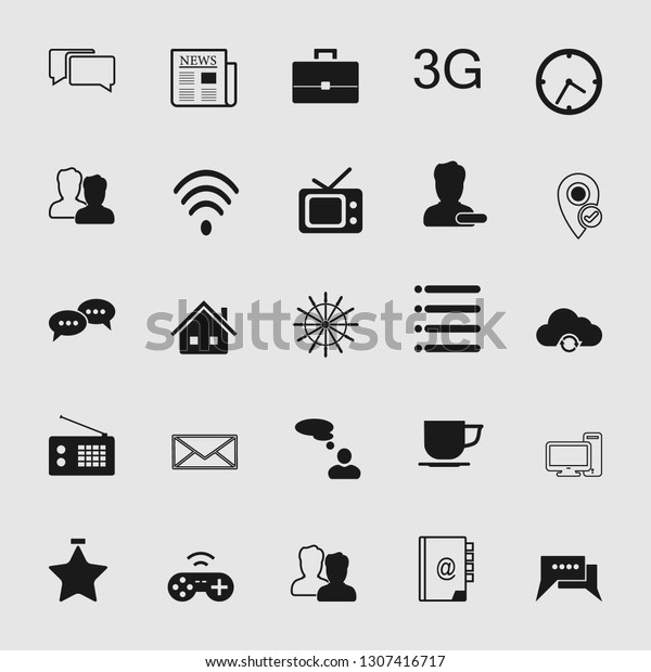 Set Standard Universal Communication Icons Stock Vector (Royalty Free ...