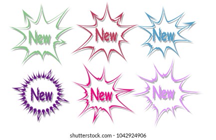Set Star Burst Sticker Label Stamp Stock Vector (Royalty Free) 1042924906