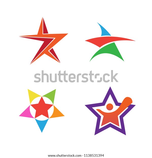 Set Star Design Template Starlight Icon Stock Vector (Royalty Free ...