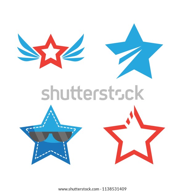 Set Star Design Template Starlight Icon Stock Vector (Royalty Free ...