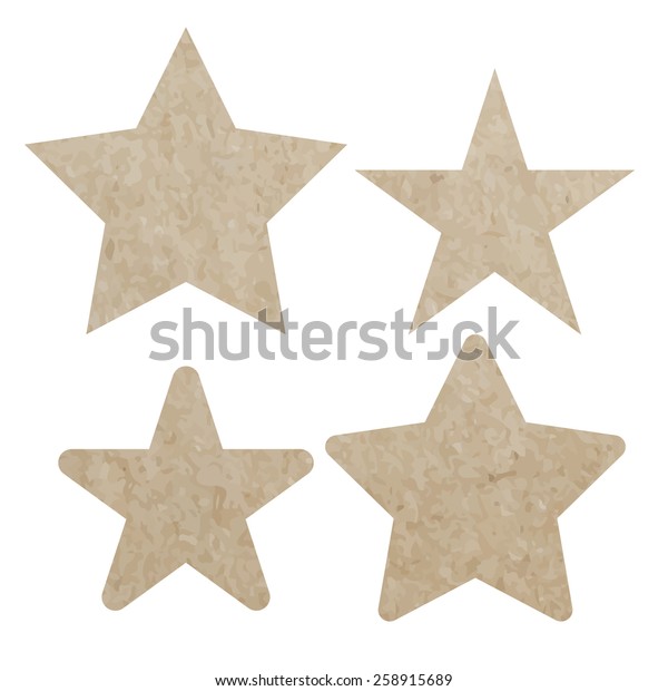 Set Star Recycled Paper Craft On Stock Vector (Royalty Free) 258915689 ...