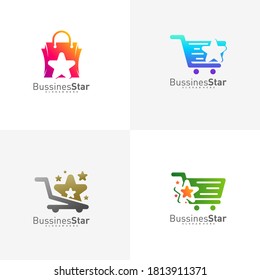 Set Star Shop Logo Template Design Stock Vector (Royalty Free ...