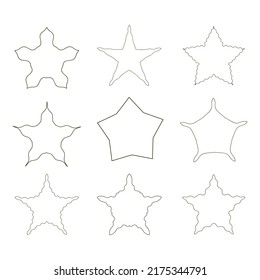 Set Stars Decorative Vector Outlines Stock Vector (Royalty Free ...