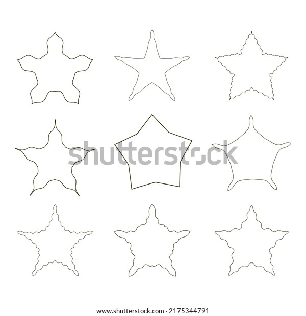 Set Stars Decorative Vector Outlines Stock Vector (Royalty Free ...