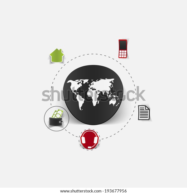 Set Sticker Design Global Hightech Concept Stock Vector (Royalty Free ...