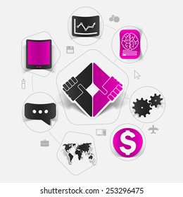 Set Sticker Design Hightech Business Concept Stock Vector (Royalty Free ...