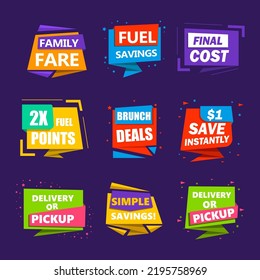 Set Sticker Marketing Message Vector Illustration Stock Vector (Royalty ...