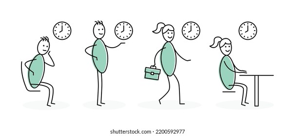 786 Stick figure clock bilder, arkivfotografier og vektorer | Shutterstock